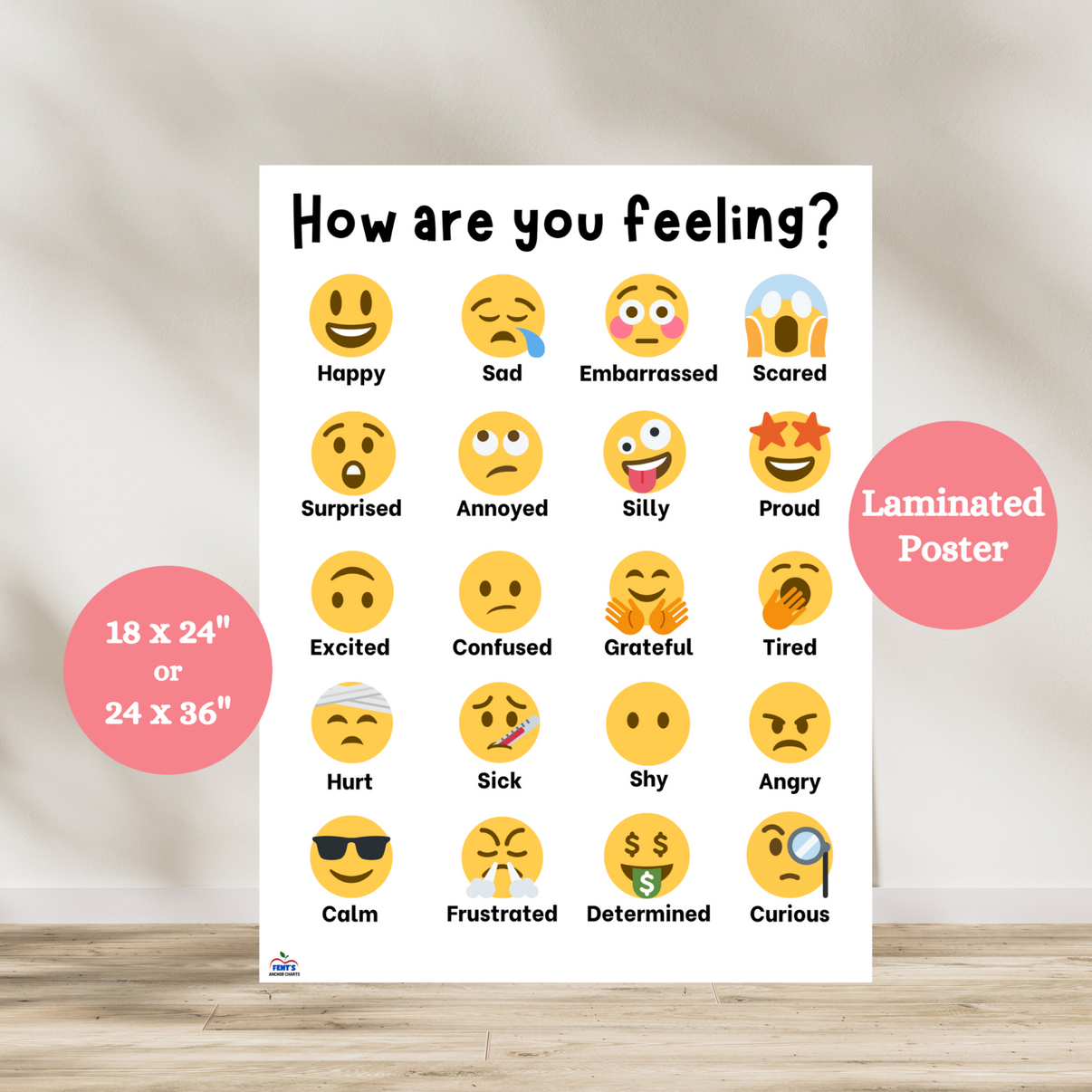 Emoji Feelings Check In Poster | Laminated Classroom Anchor Charts ...