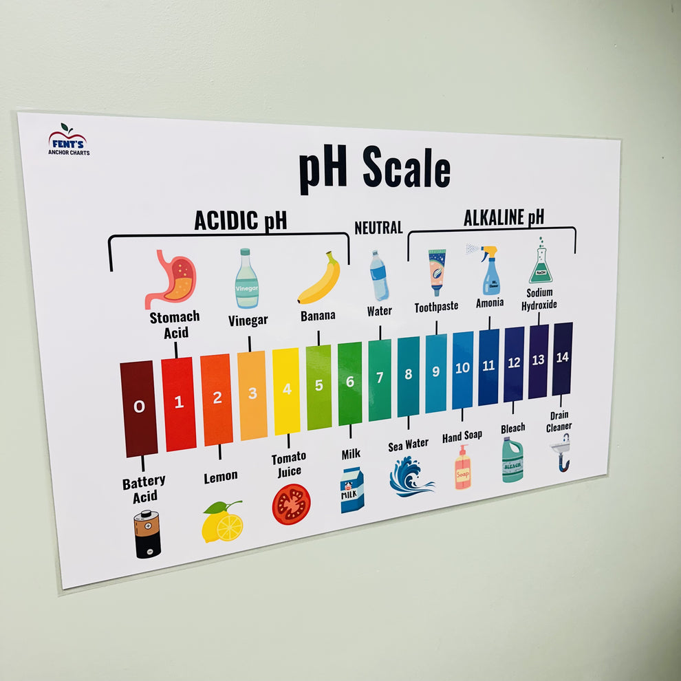 pH Scale Poster for Science Classroom | Laminated Science Anchor Chart ...