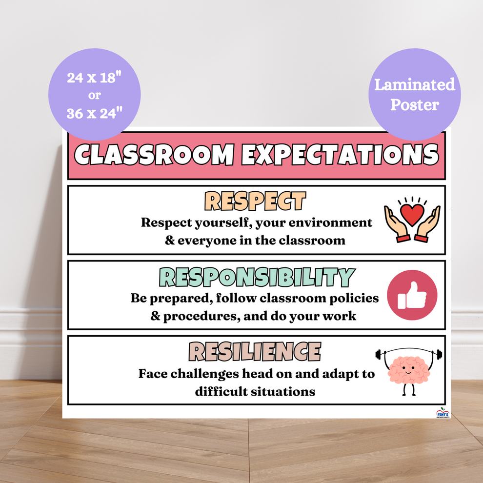Classroom Expectations Anchor Chart | Classroom Values Poster – Fent's ...