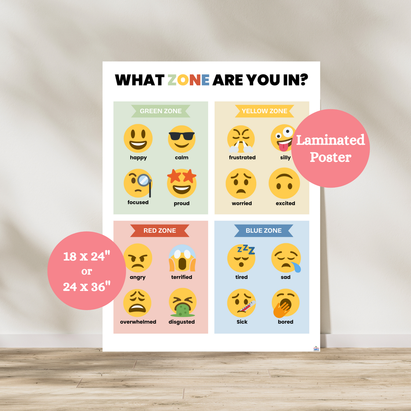 Feelings & Emotions Zones Poster | SEL Anchor Charts for Classroom ...